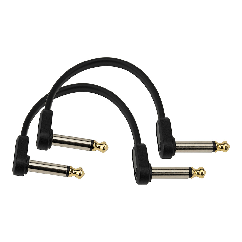 D'Addario Custom Series Flat Patch Cable 4in Offset Right-Angle, Twin ...