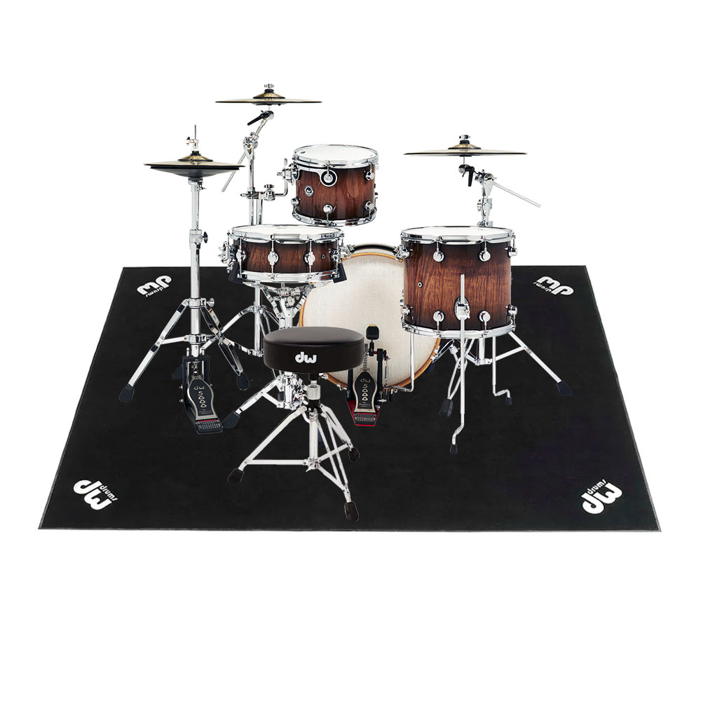 dw DWe 4-Piece Complete Bundle Kit Candy Black Burst over Curly Maple ...