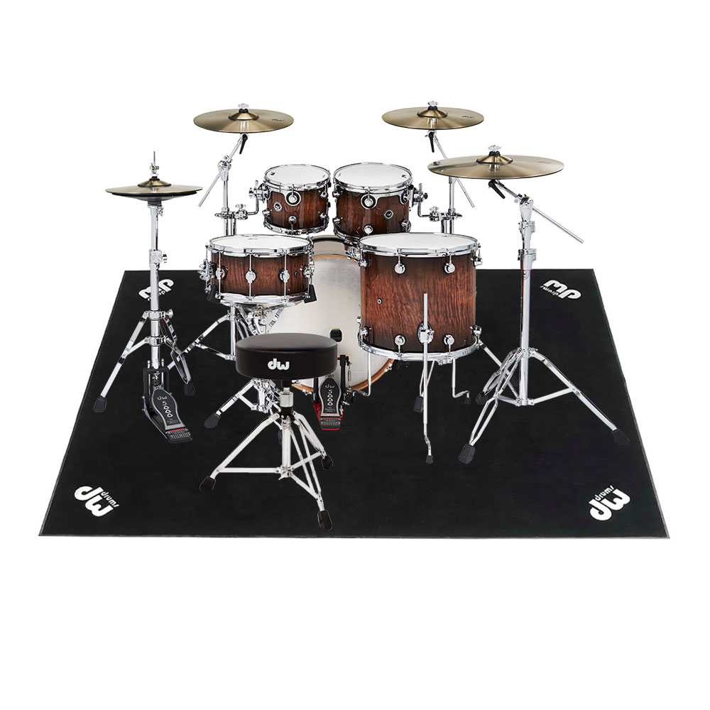 dw DWe 5-Piece Complete Bundle Kit Candy Black Burst over Curly Maple ...