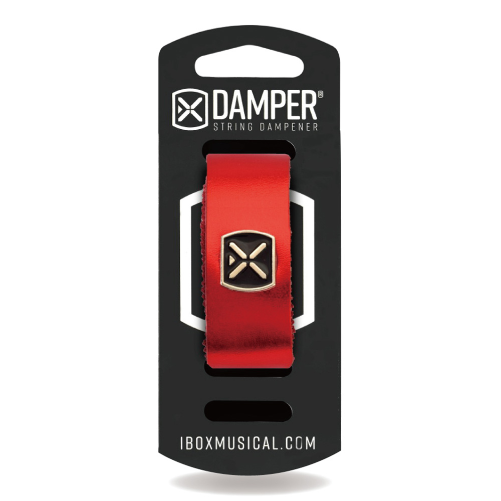IBOX Musical STRING DAMPER - METALLIC RED LEATHER & IRON TAG / EXTRA ...